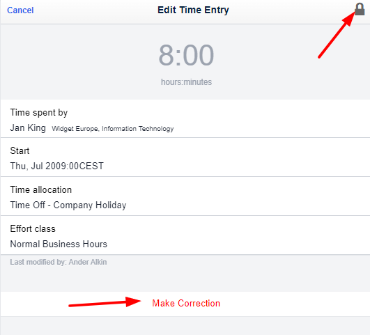Making Corrections to Locked Timesheets | Xurrent